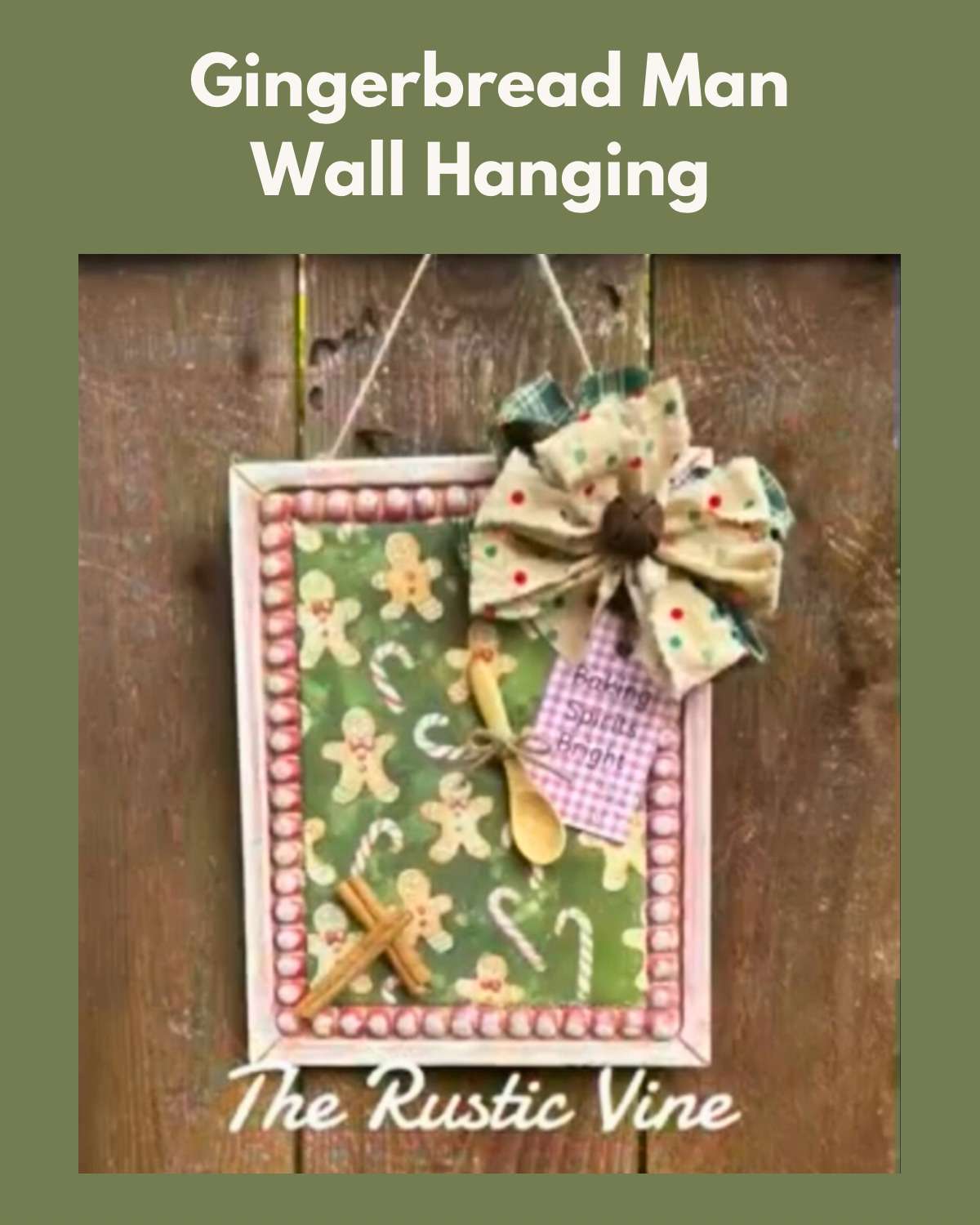 How to Make a special Gingerbread Man Wall Hanging - Bowdabra